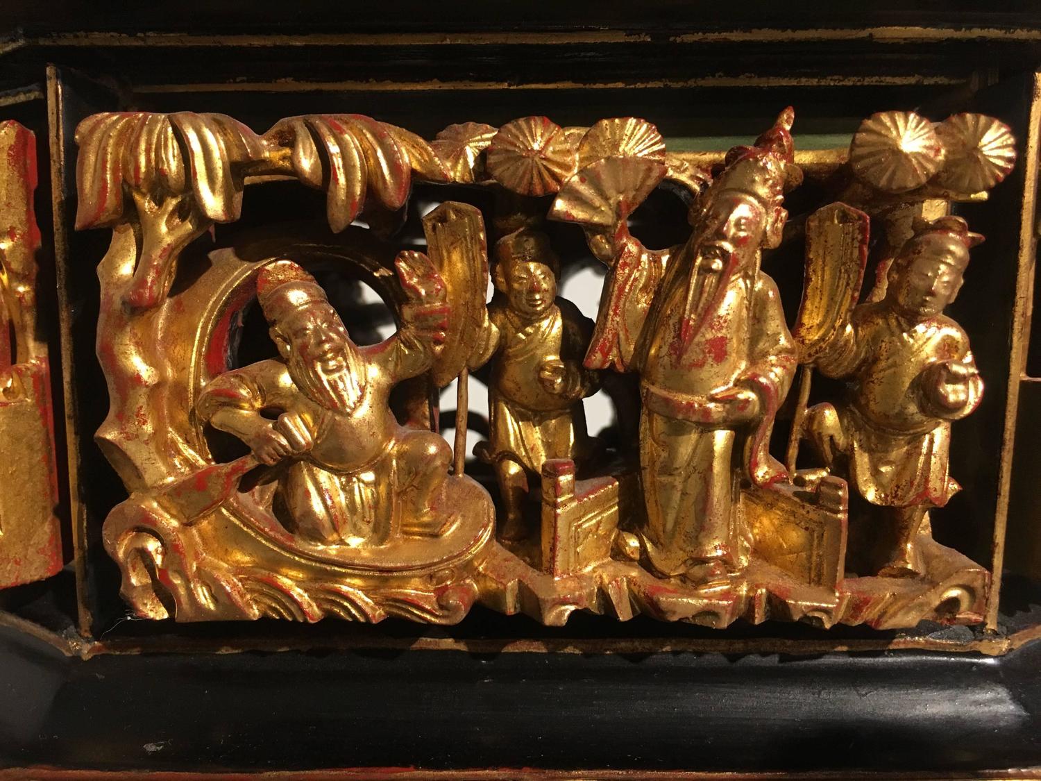 Straits Chinese Lacquer and Gilt Altar Offering Box For Sale at 1stdibs
