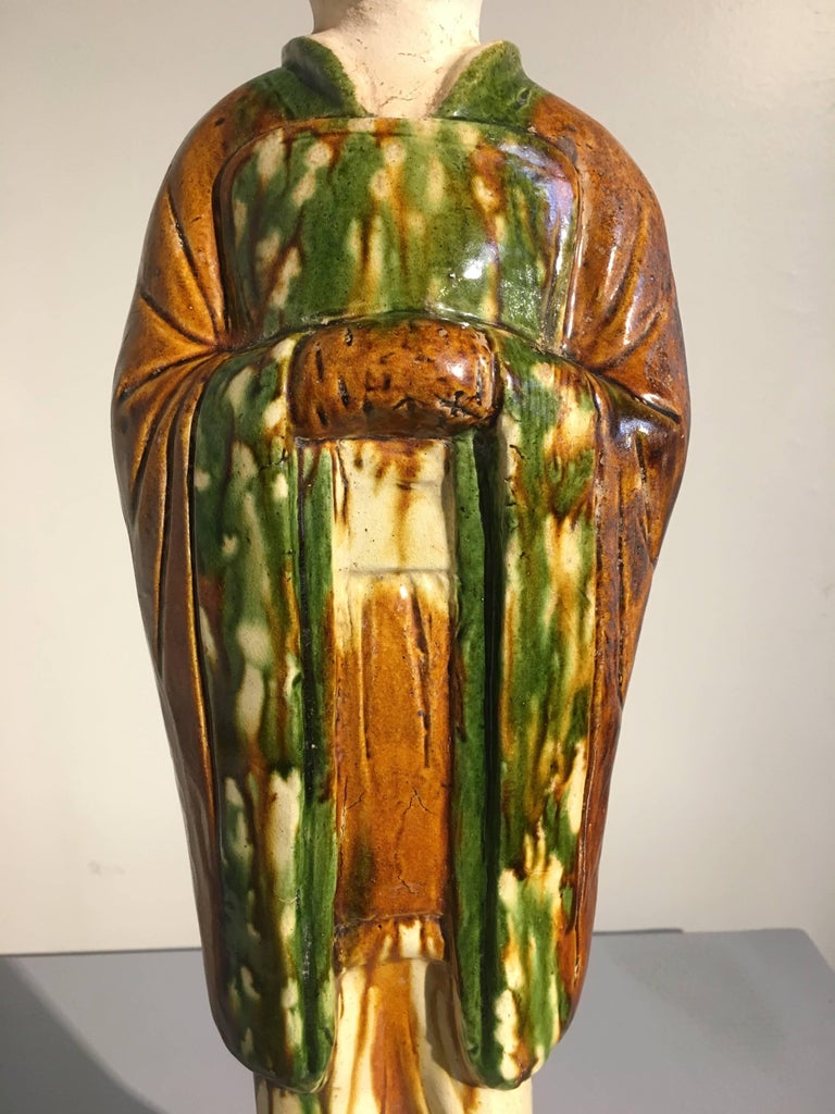 Chinese Tang Dynasty Sancai Glazed Figure of an Official, Tl Tested at ...