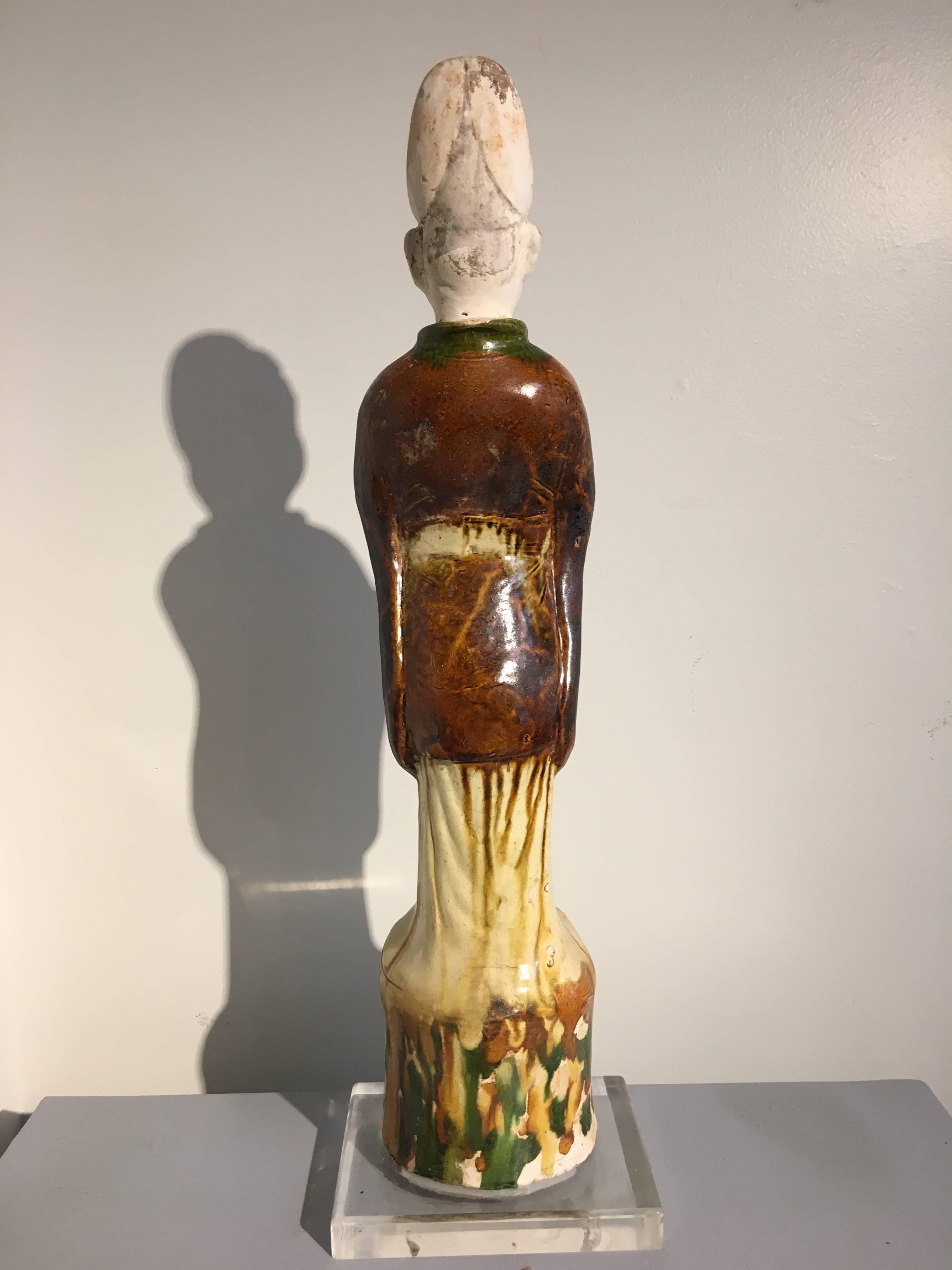 Chinese Tang Dynasty Sancai Glazed Figure of an Official, Tl Tested at ...