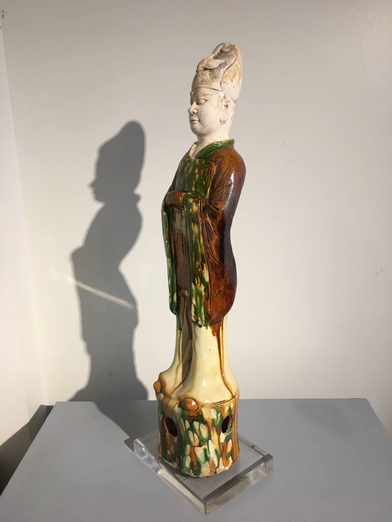 Chinese Tang Dynasty Sancai Glazed Figure of an Official, Tl Tested at ...