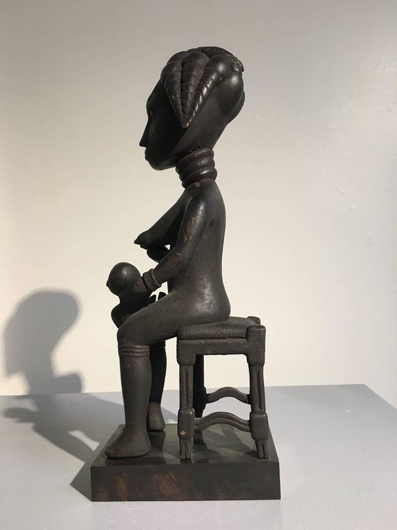 Ashanti Mother and Child Maternity Figure Carved by Osei Bonsu, Ghana ...