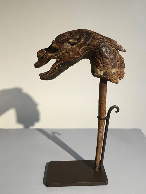 Japanese Edo Period Mingei Carved Wooden Dragon Puppet Head at 1stDibs ...