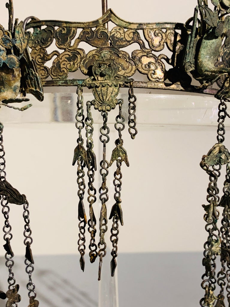 Chinese Ming Dynasty Silver Nine Phoenix Coronet Crown, 16th/17th ...