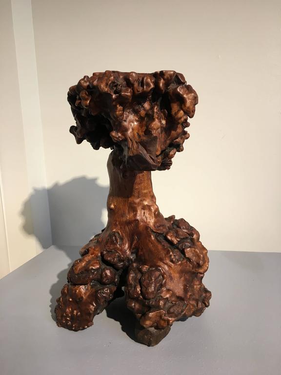 Chinese Root Wood and Burl Side Table of Pedestal, Republic Period at ...