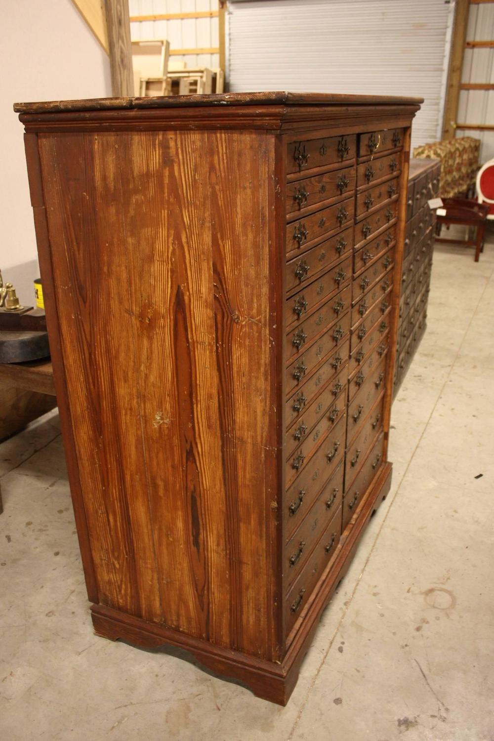 Antique Pine Spool Cabinet For Sale at 1stdibs
