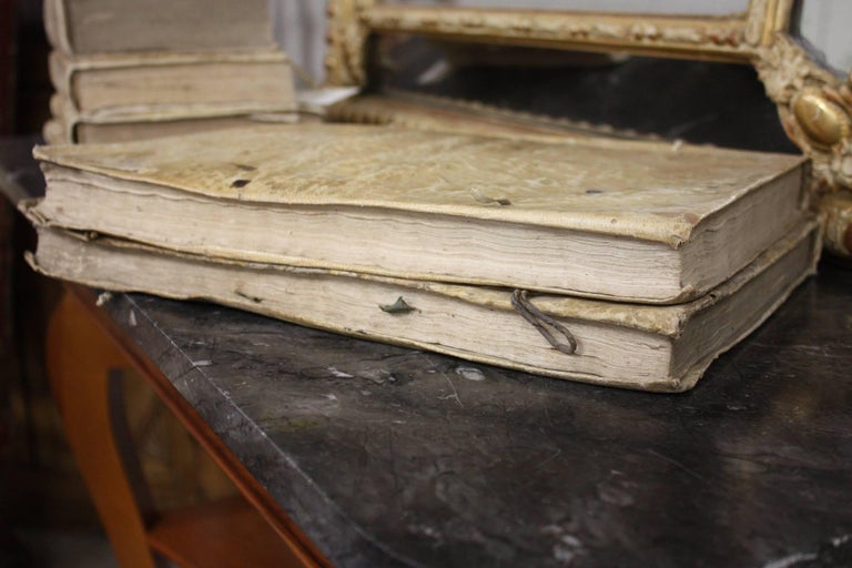 Pair of 18th Century Vellum Books For Sale at 1stDibs