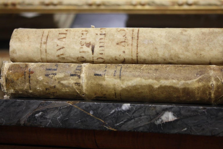 Pair of 18th Century Vellum Books For Sale at 1stDibs