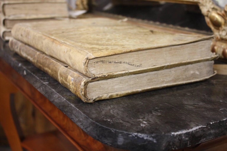 Pair of 18th Century Vellum Books For Sale at 1stDibs