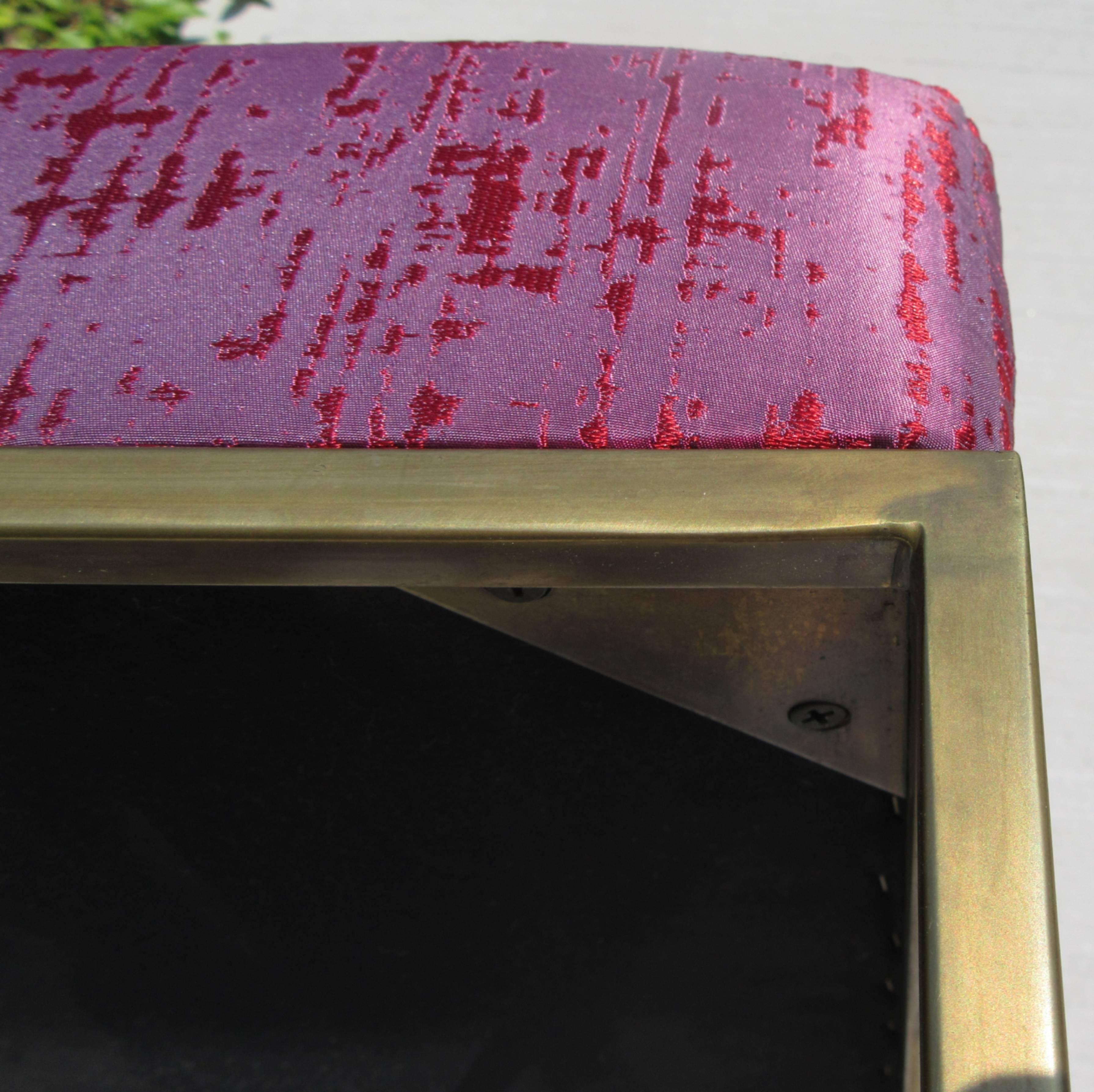 Pair of Paul McCobb Brass X-Base Stools at 1stDibs