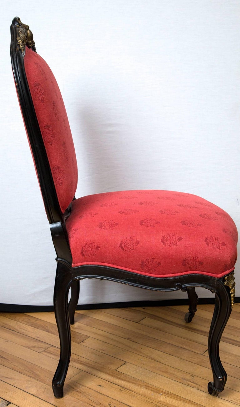 Napoleon III Style Gilt Bronze-Mounted Side Chair For Sale at 1stDibs