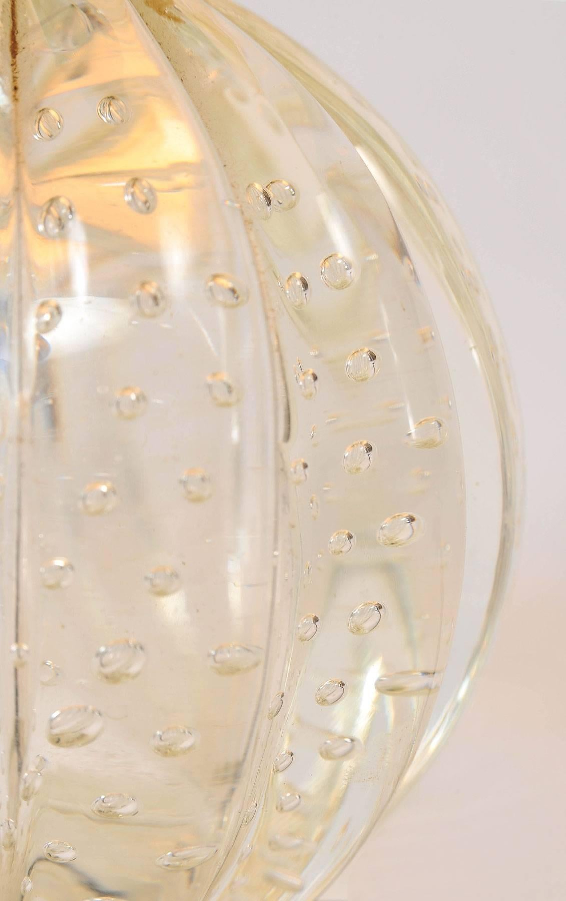 Pair of 1950s Clear Murano Ball Lamps at 1stDibs | 1950s lamps