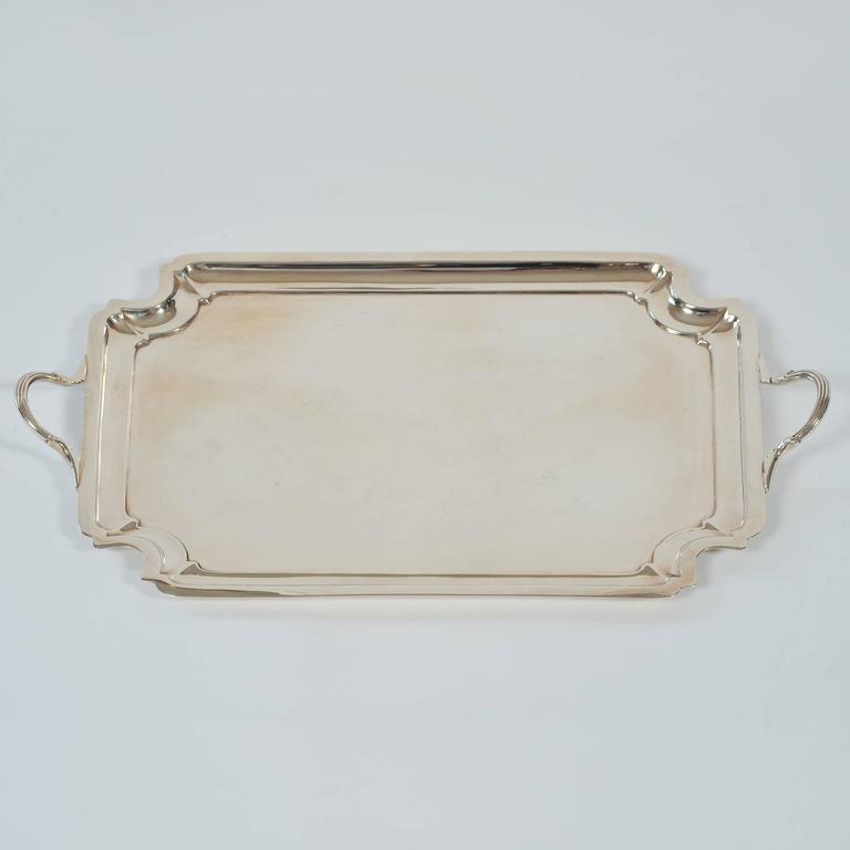 1920s Silver Rectangular Tray at 1stDibs