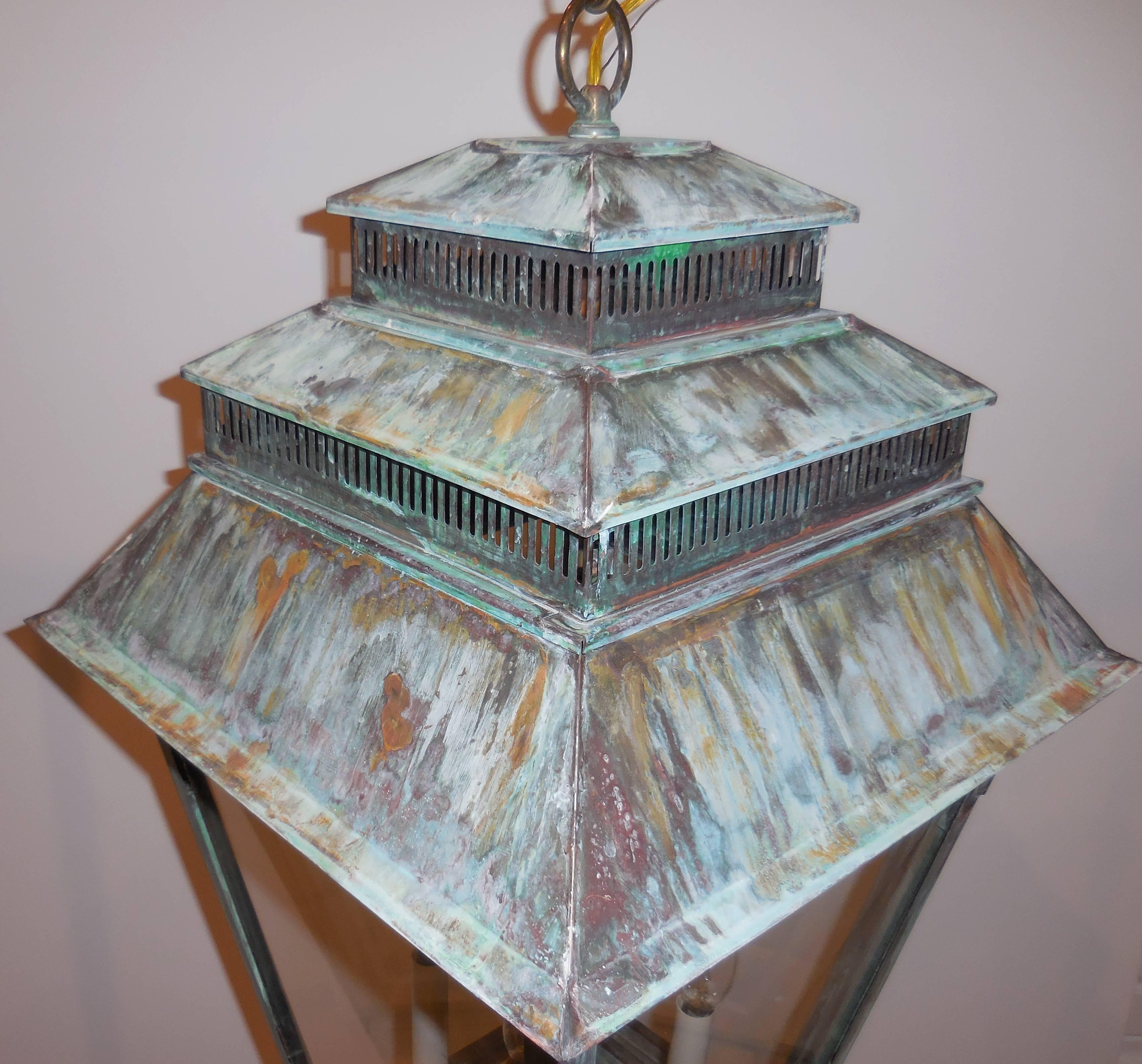Large Architectural Pagoda Brass Lantern at 1stDibs