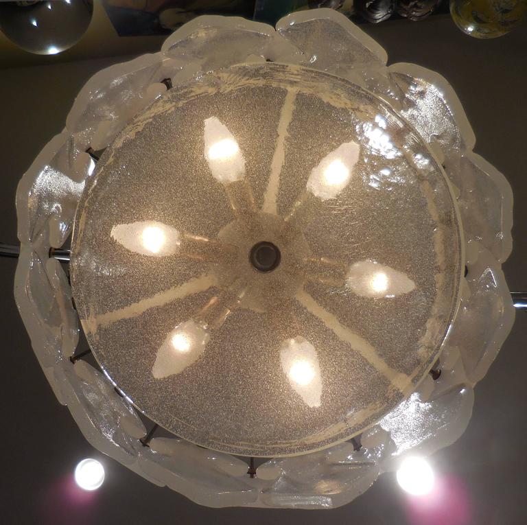 Funky Vintage Frosted Glass Chandelier at 1stDibs