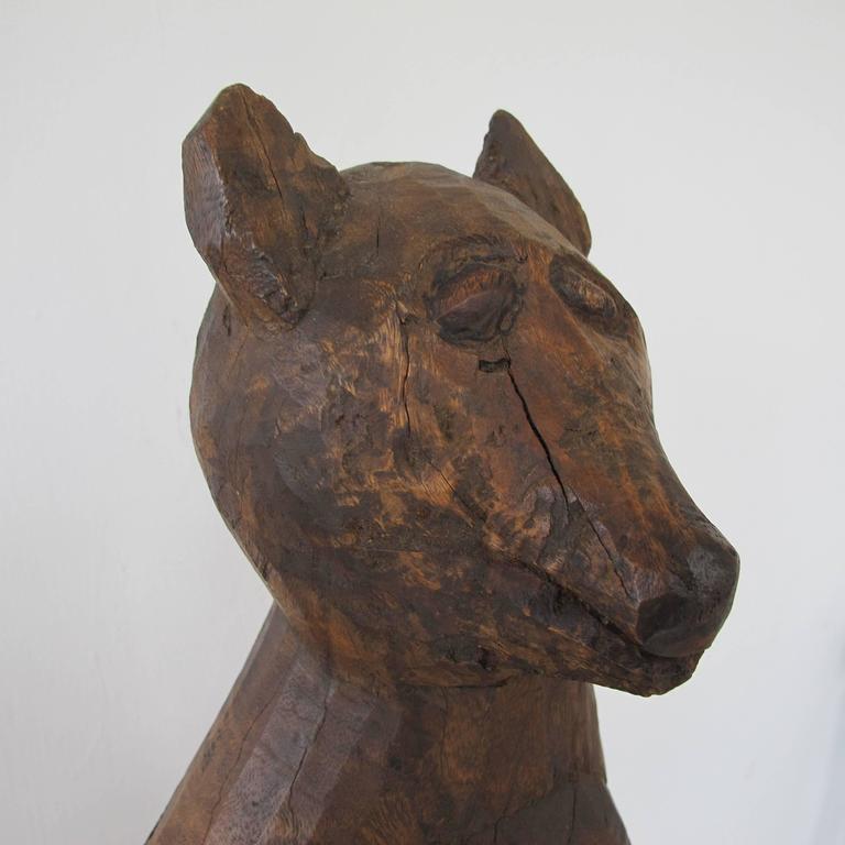 Carved Wood Fox Pouncing For Sale at 1stDibs