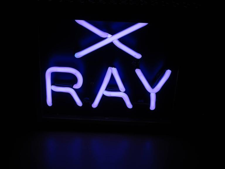 X-Ray Neon Sign in Metal Case at 1stDibs | ray neon signs