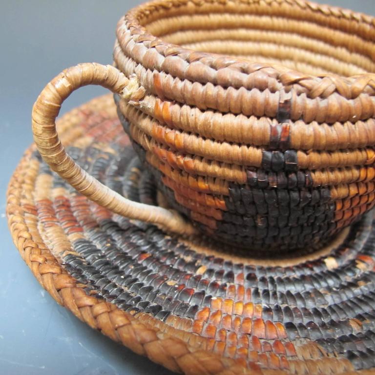 Pair of American Indian Basketry Cup and Saucers from the Northwest ...