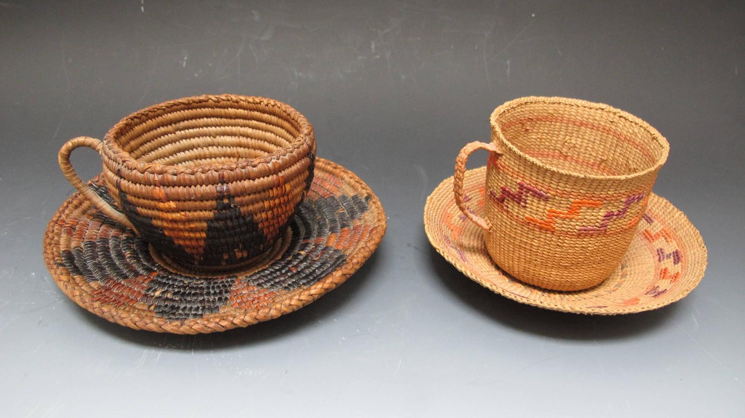 Pair of American Indian Basketry Cup and Saucers from the Northwest ...