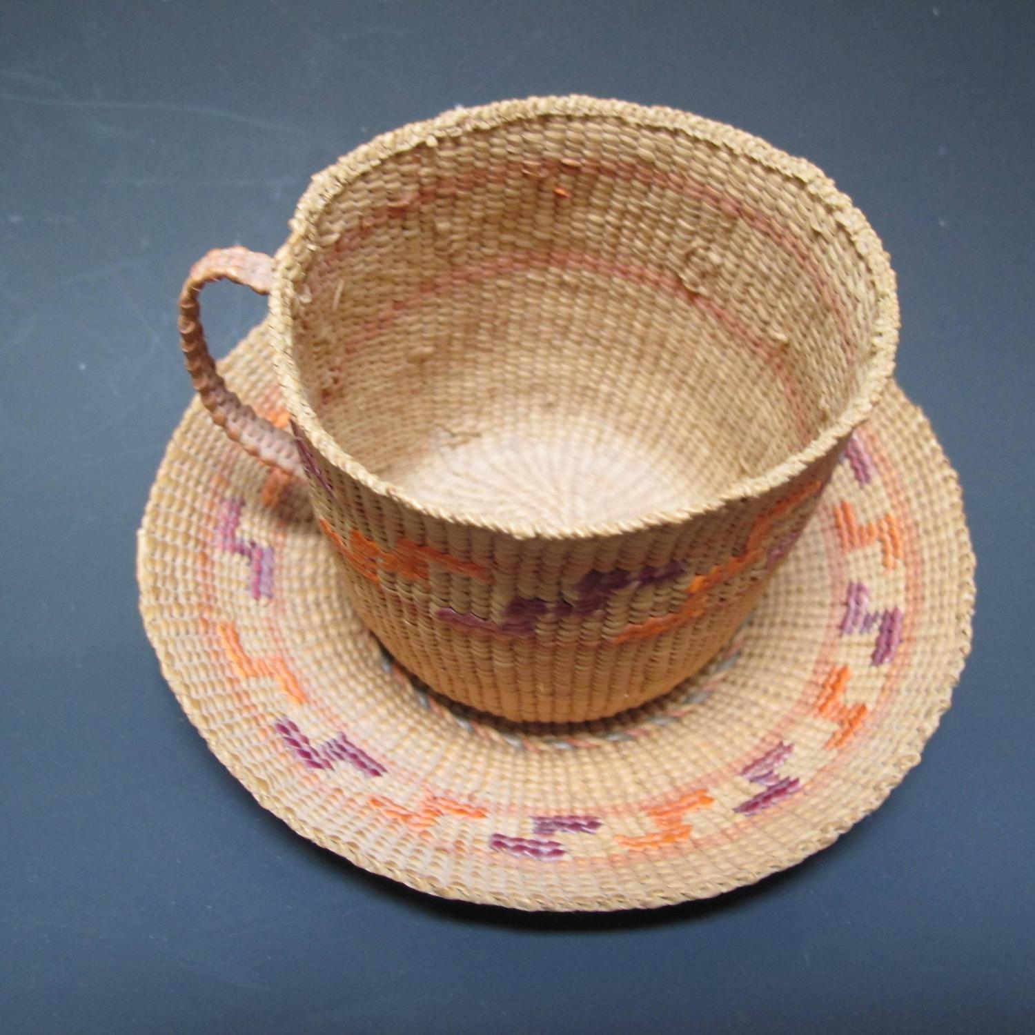 Pair of American Indian Basketry Cup and Saucers from the Northwest ...