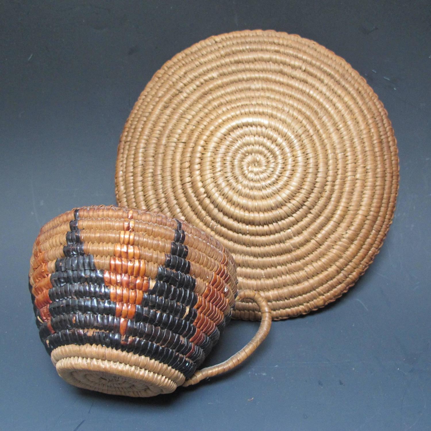 Pair of American Indian Basketry Cup and Saucers from the Northwest ...