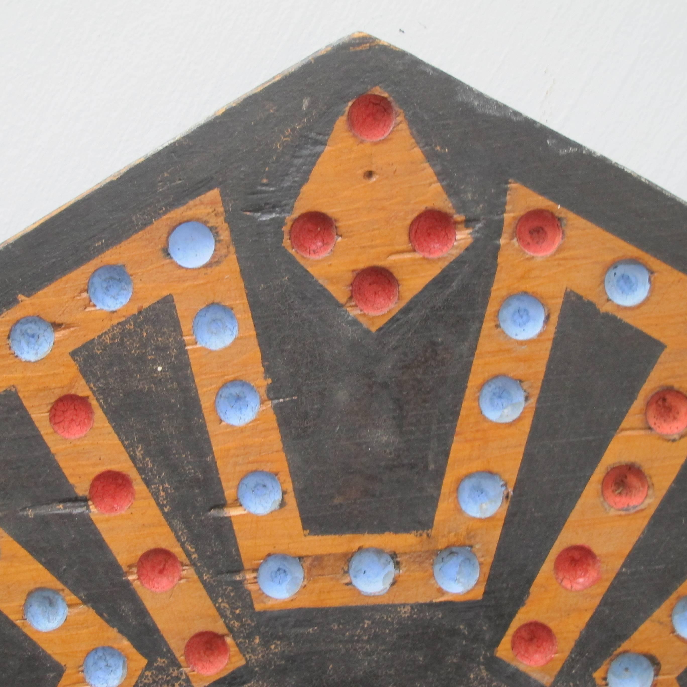 Hexagonal Parchesi Game Board for Marbles at 1stDibs