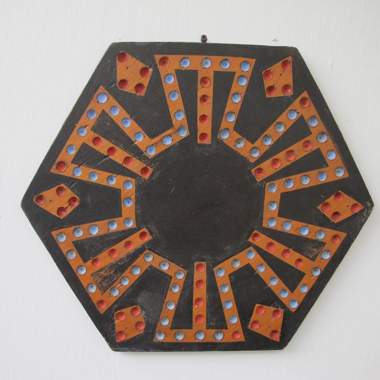 Hexagonal Parchesi Game Board for Marbles at 1stDibs
