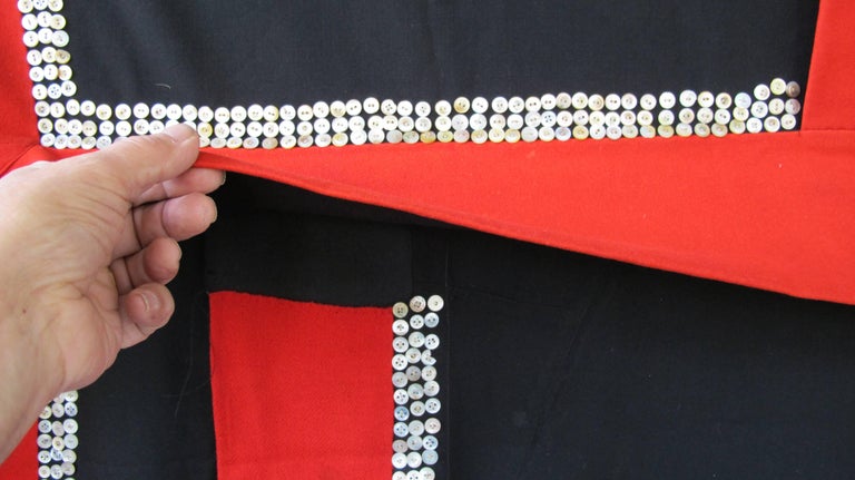 NWC Ceremonial Wool Button Blanket For Sale at 1stdibs