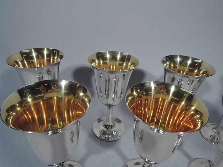Set of Eight American Sterling Silver Water Goblets For Sale at 1stDibs