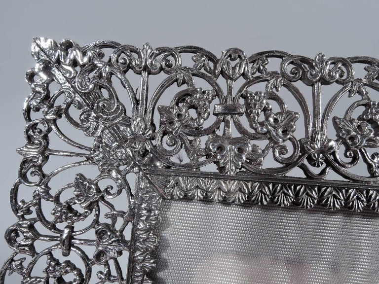 Italian Handmade Sterling Silver Filigree Picture Frame For Sale at 1stDibs