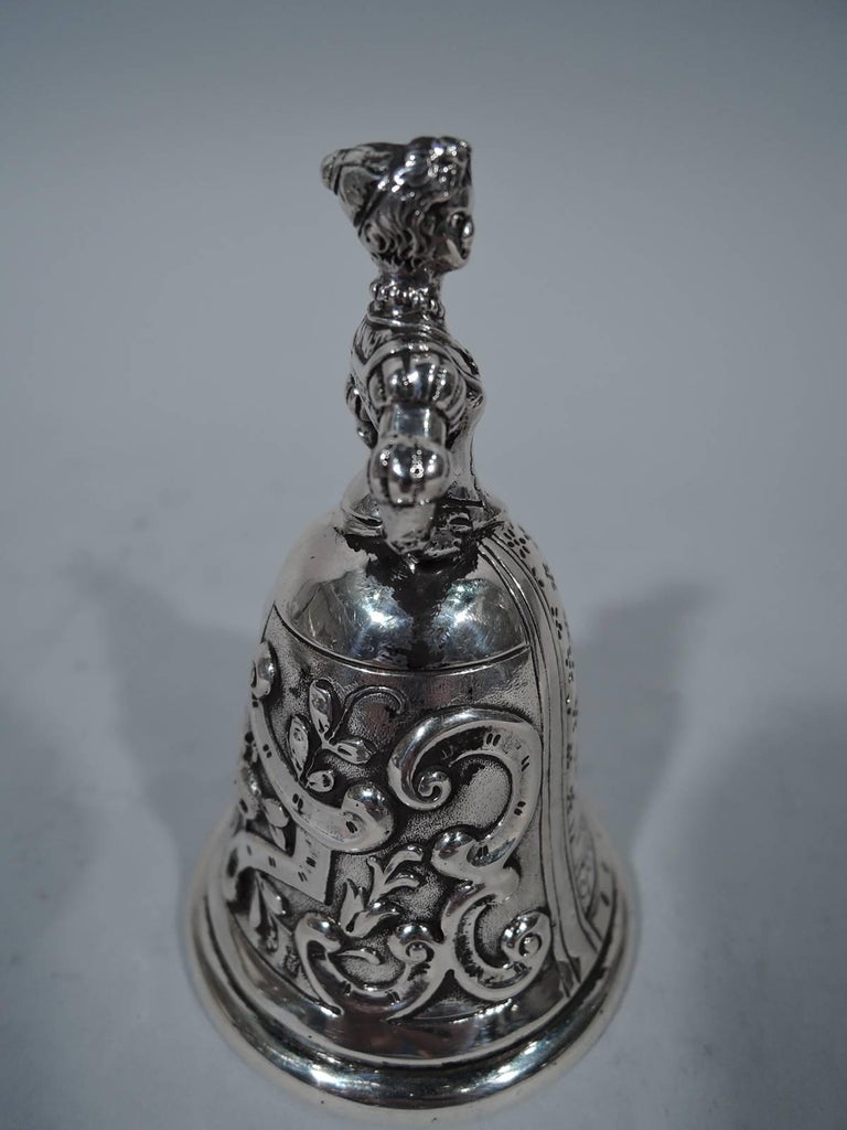 Antique European Silver Dinner Bell with Renaissance Woman For Sale at ...