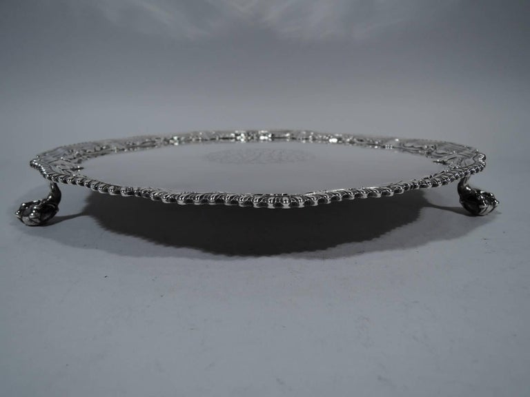 English Georgian Sterling Silver Salver Tray by Robert Rew For Sale at ...