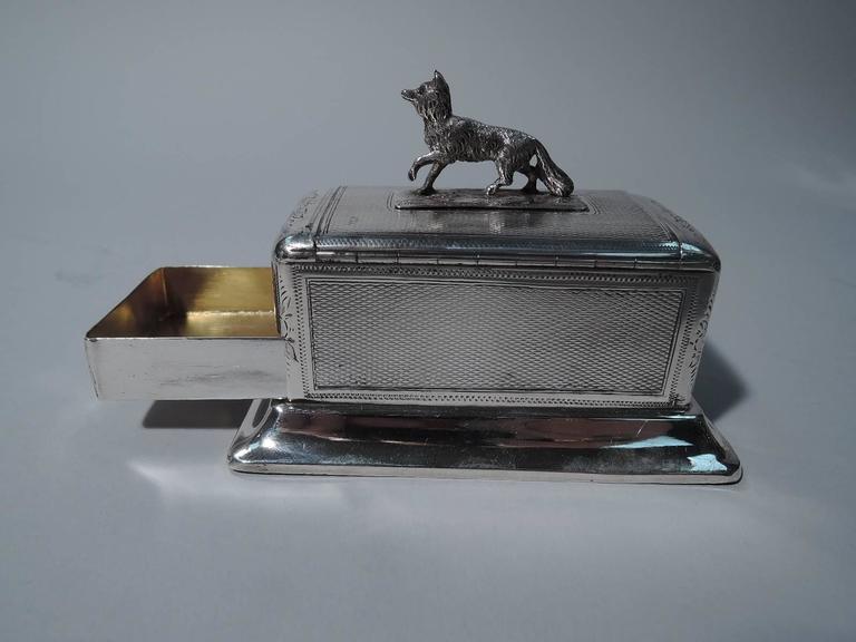 Antique Austrian Silver Matchbox and Strike with Fox Finial For Sale at ...