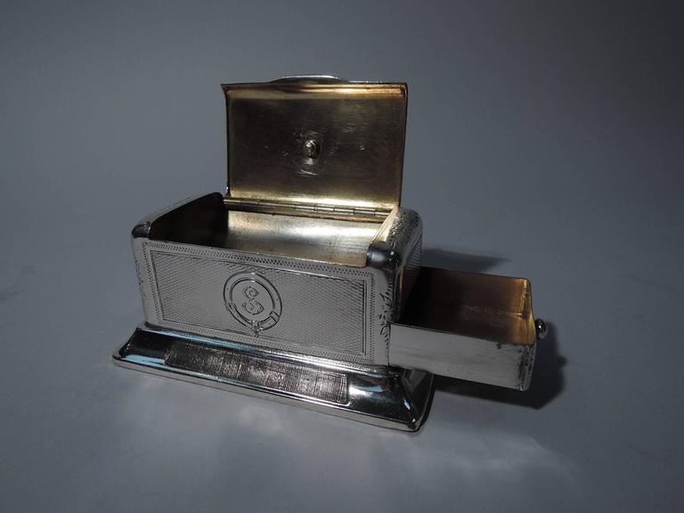 Antique Austrian Silver Matchbox and Strike with Fox Finial For Sale at ...