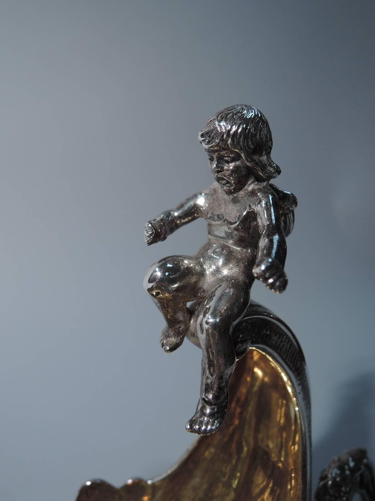 German Rococo Style Sterling Silver Reindeer-Harnessed Sleigh For Sale ...