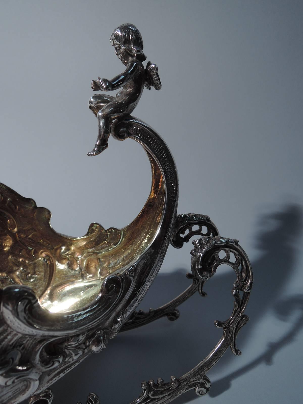 German Rococo Style Sterling Silver Reindeer-Harnessed Sleigh For Sale ...