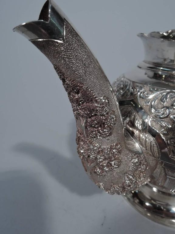 Colonial Indian Silver Tea Set with Exotic Scenes For Sale at 1stDibs