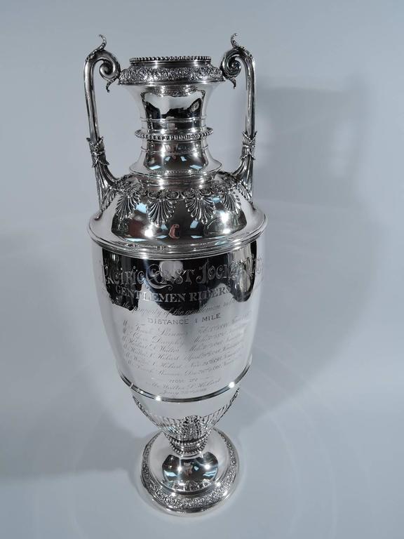 Antique Tiffany Tall Sterling Silver Horse Racing Trophy Cup For Sale ...