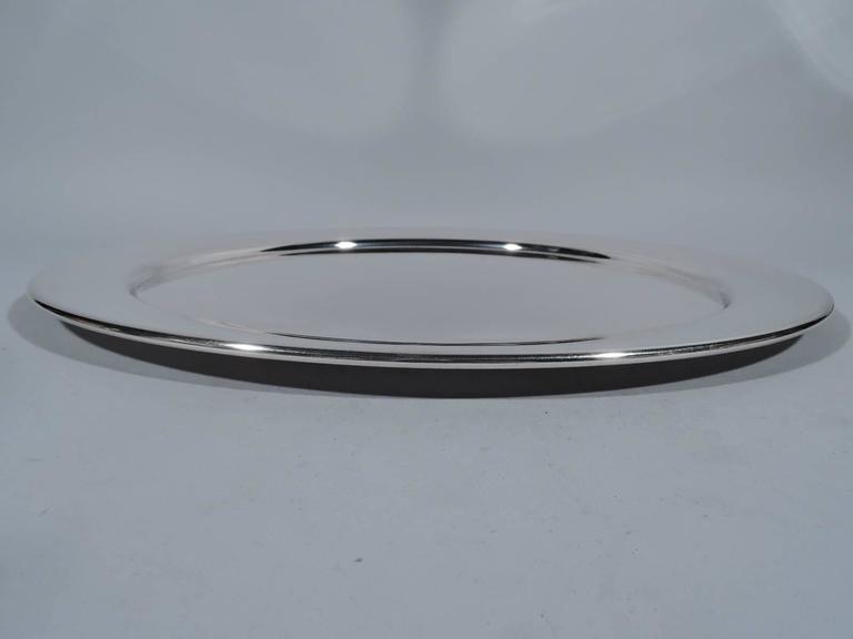 Very Large and Very Heavy Sterling Silver Round Serving Tray For Sale ...