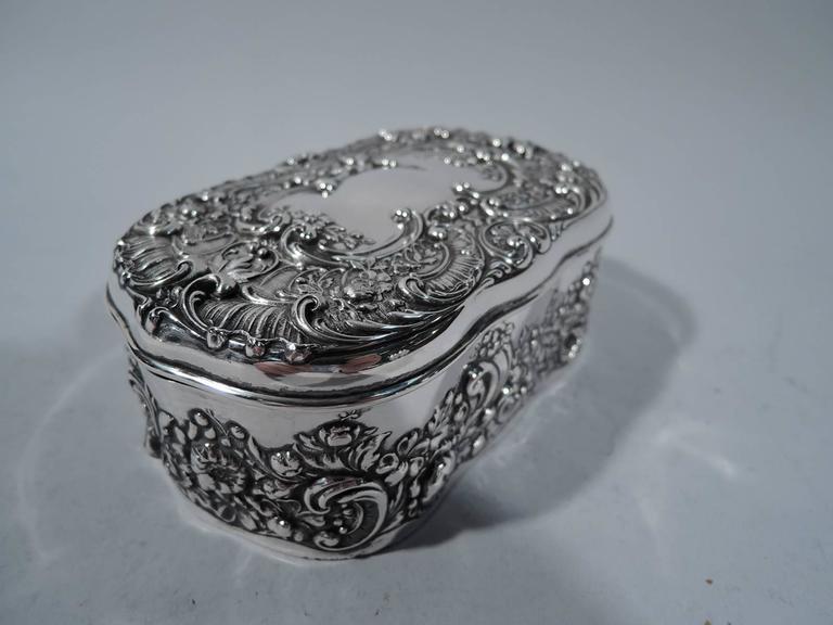 Antique Gorham Sterling Silver Jewelry Box with Floral Repousse For ...