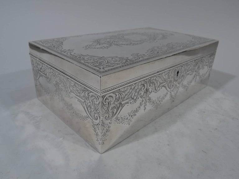 Antique American Edwardian Sterling Silver Humidor by Howard of New ...