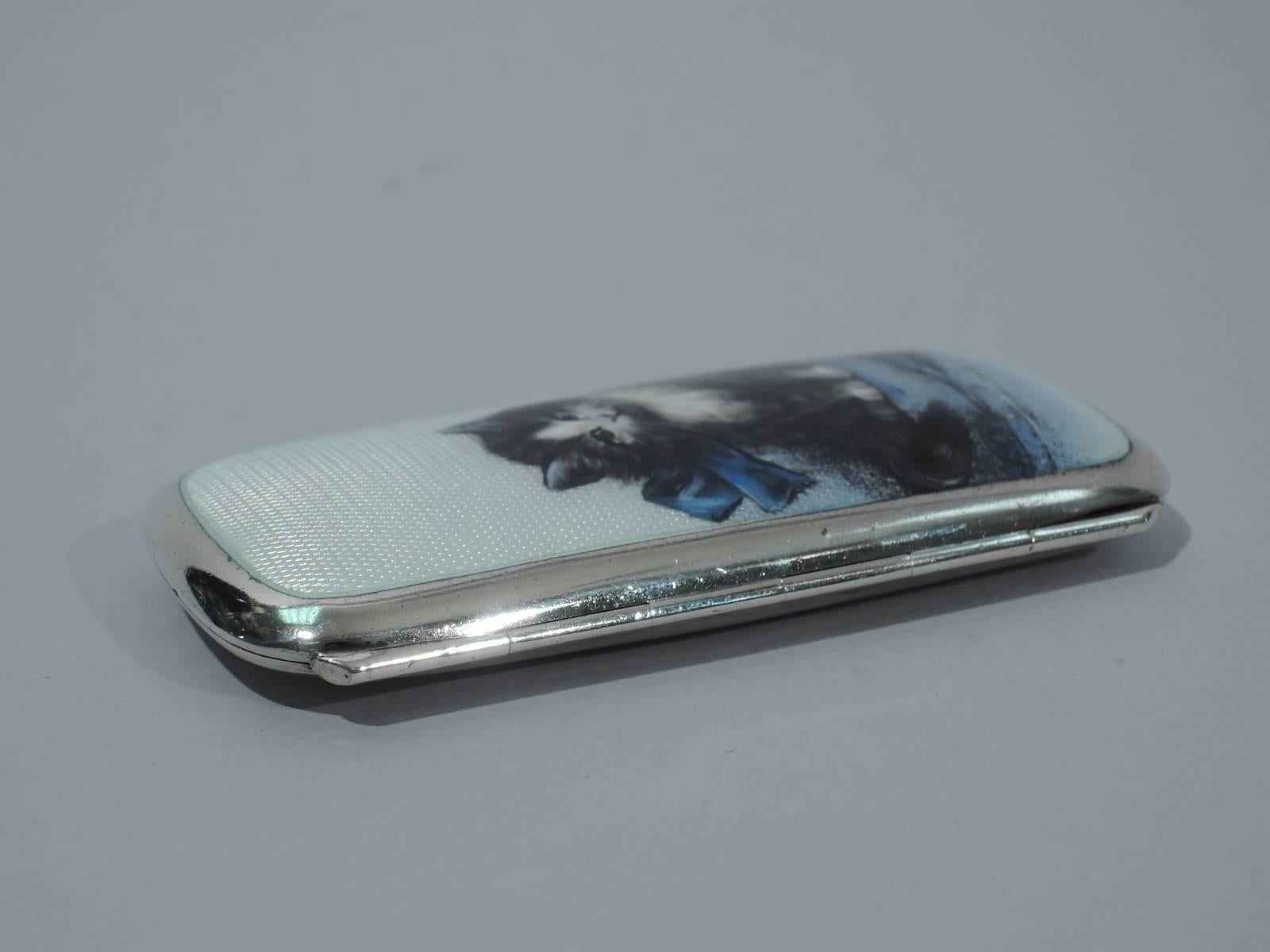 Antique Silver and Enamel Kitty Cat Cigarette Case For Sale at 1stDibs ...