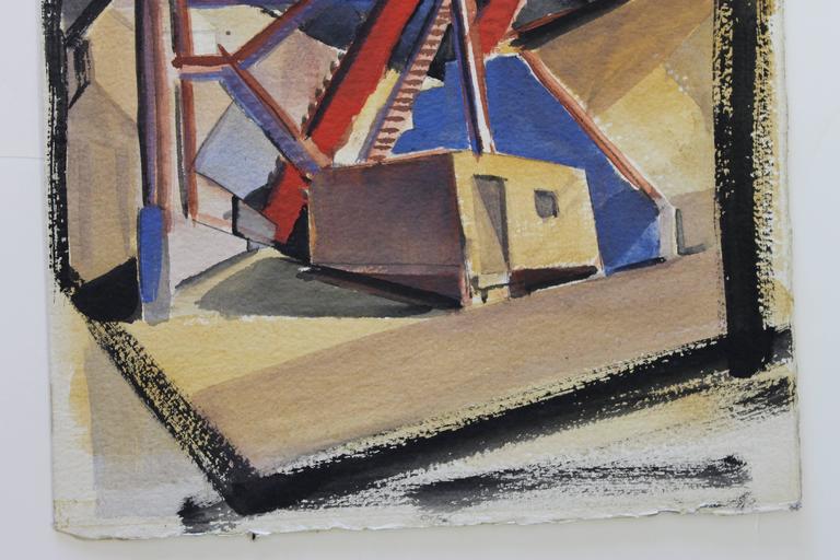 Mason Wells Watercolor of a Mining Operation For Sale at 1stDibs