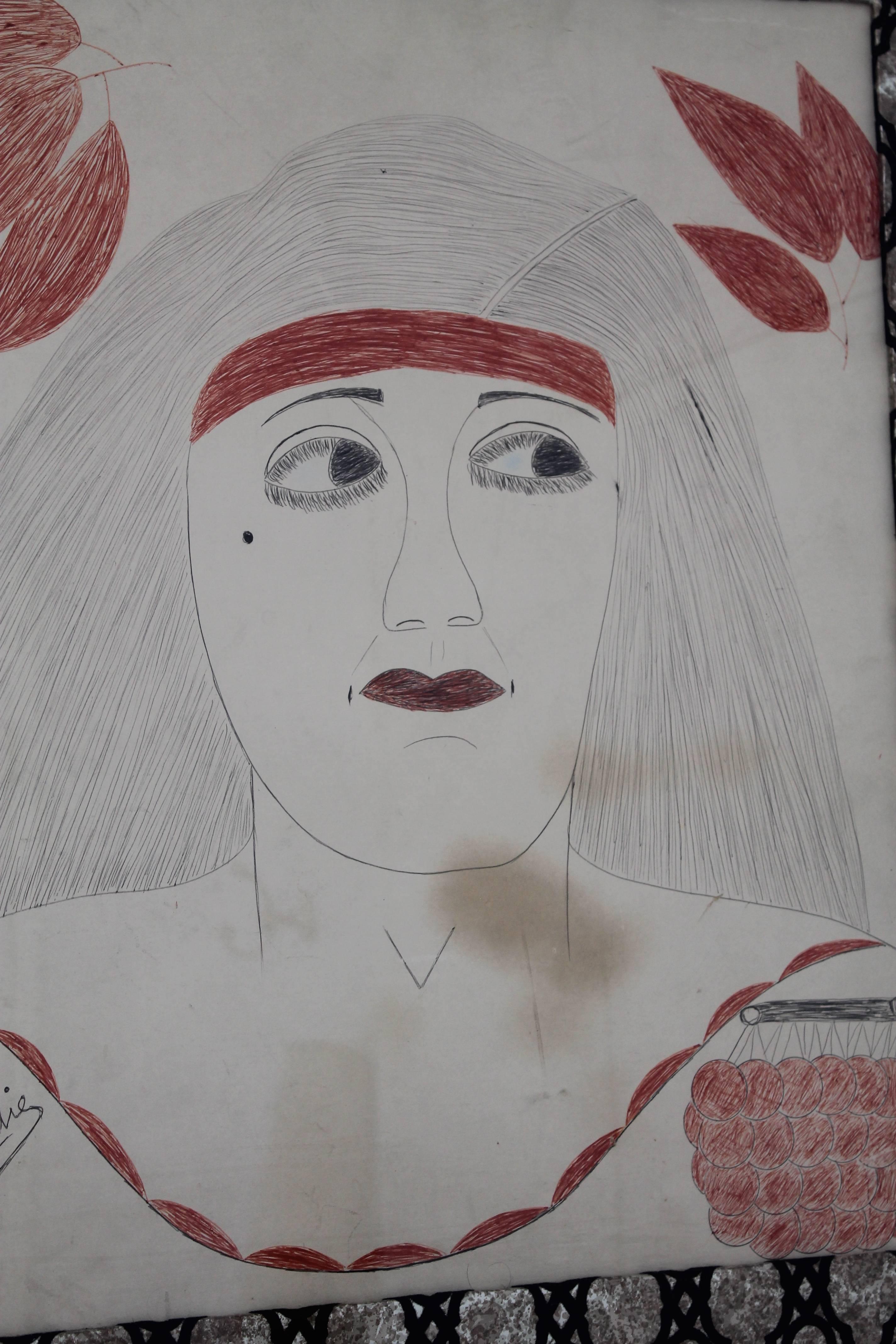 Self Portrait by Chicago Artist Lee Godie at 1stDibs | lee godie for ...