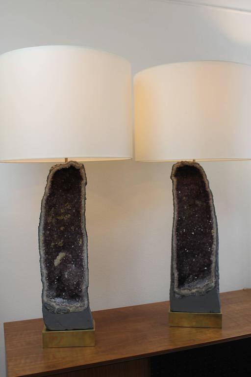 Monumental Pair of Amethyst Geode Lamps For Sale at 1stDibs | geode ...
