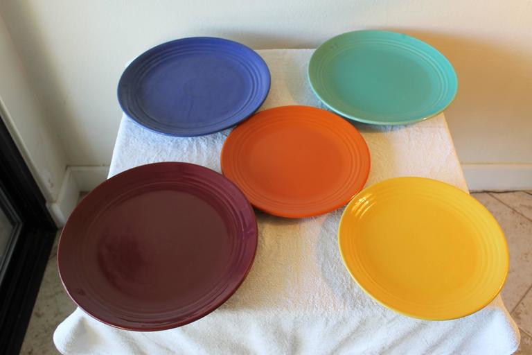 Bauer set of Five Chop Plates at 1stDibs