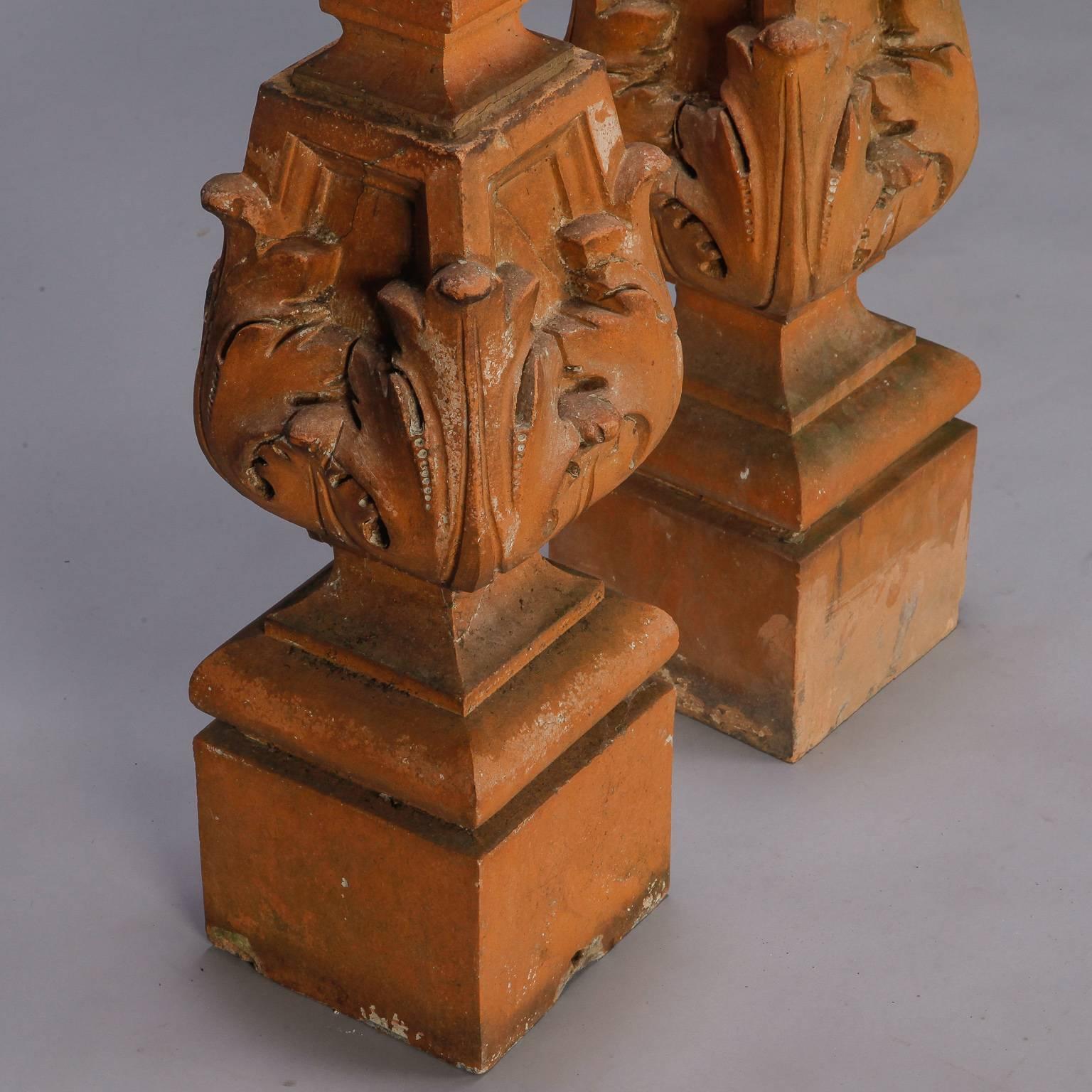 Tall English Terra Cotta Finial For Sale at 1stDibs | terracotta finials