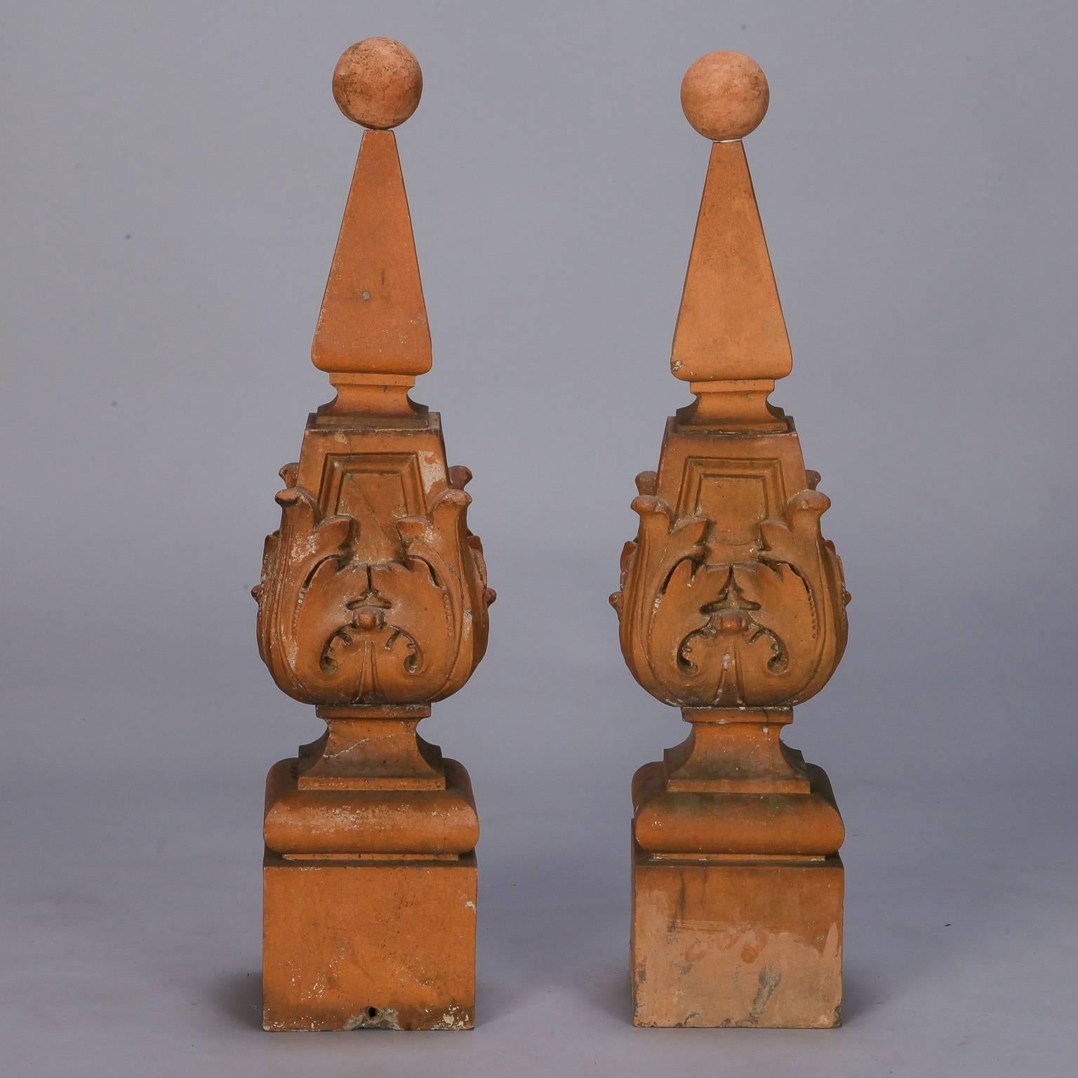 Tall English Terra Cotta Finial For Sale at 1stDibs | terracotta finials