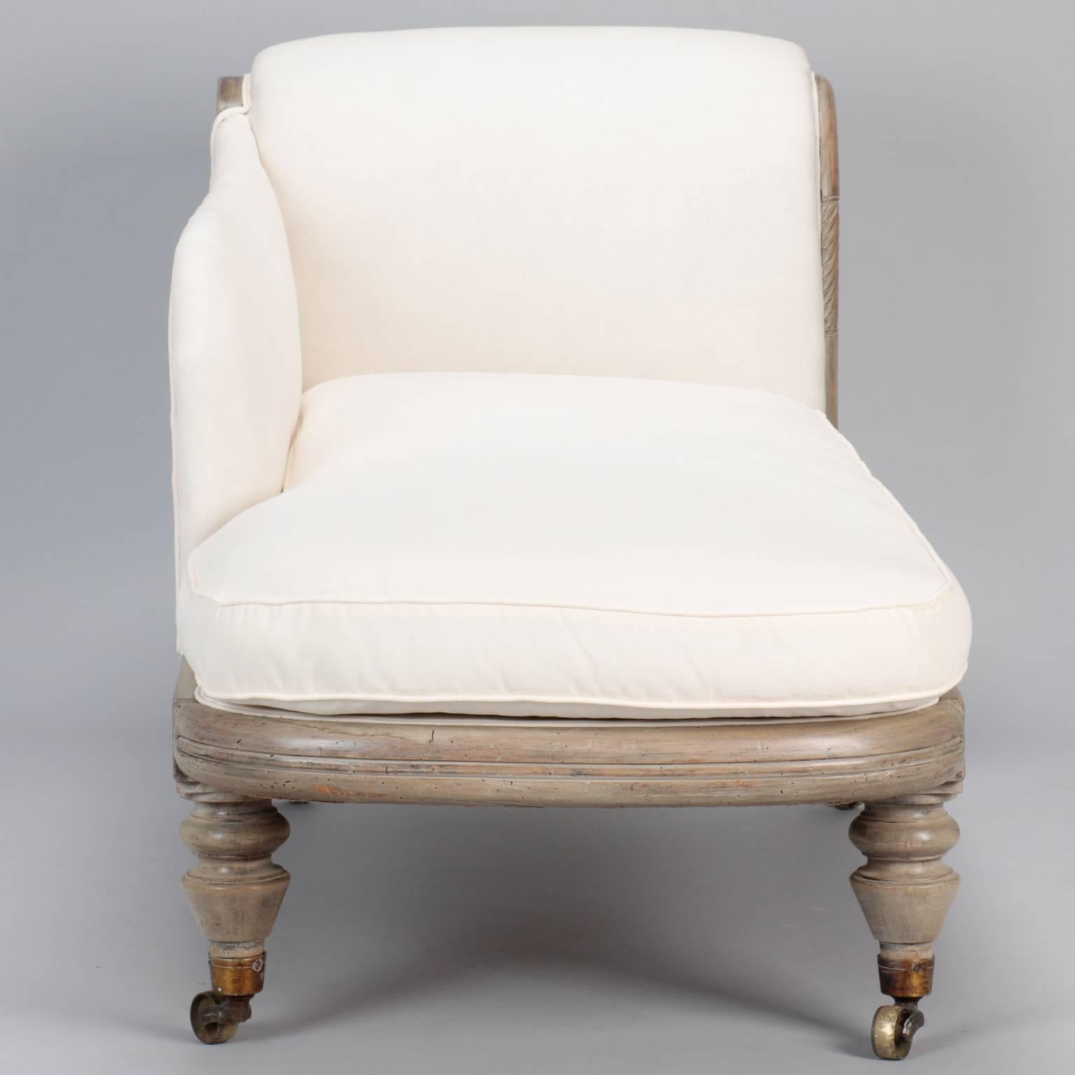 French Chaise Longue with Bleached Wood Frame at 1stDibs | french ...
