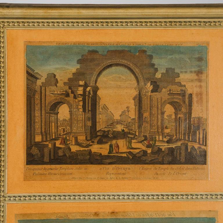 French Directoire Style Folding Screen with European Architectural ...