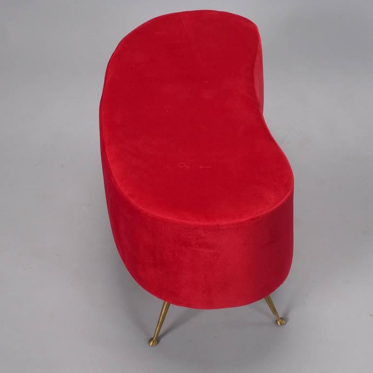 Italian Ponti Style Kidney Shape Bench with Brass Feet at 1stDibs